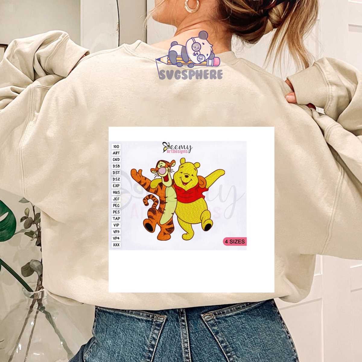 Winnie the Pooh & Tigger Embroidery Design, 4 Sizes Embroide | Inspire ...