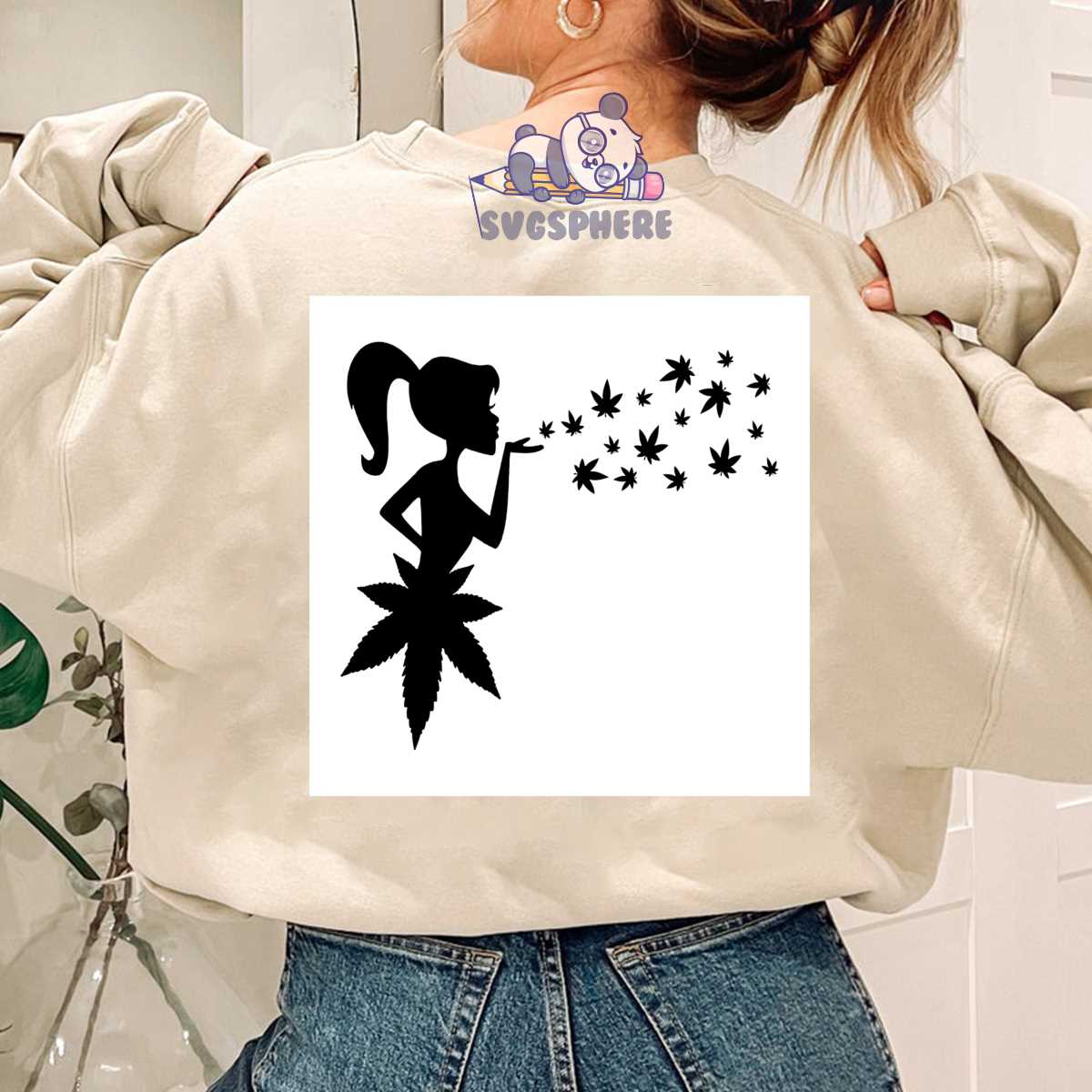 Girl Blowing Cannabis Leaves svg ,Cannabis svg File, Weed pn | Inspire ...