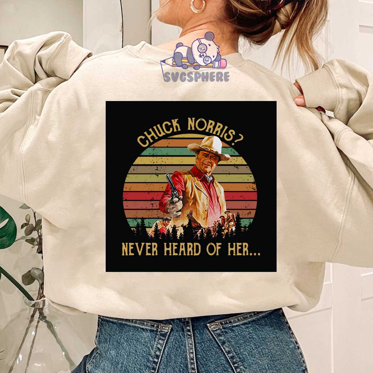 Chuck Norris Never Heard Of Her Retro png, Chuck Norris svg, | Inspire ...