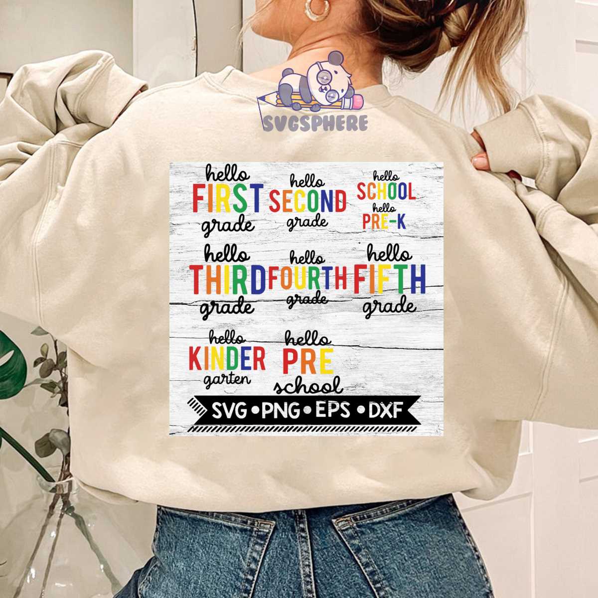 Rainbow Hello School, Svg, Bundle, Back to School Svg, First | Inspire ...