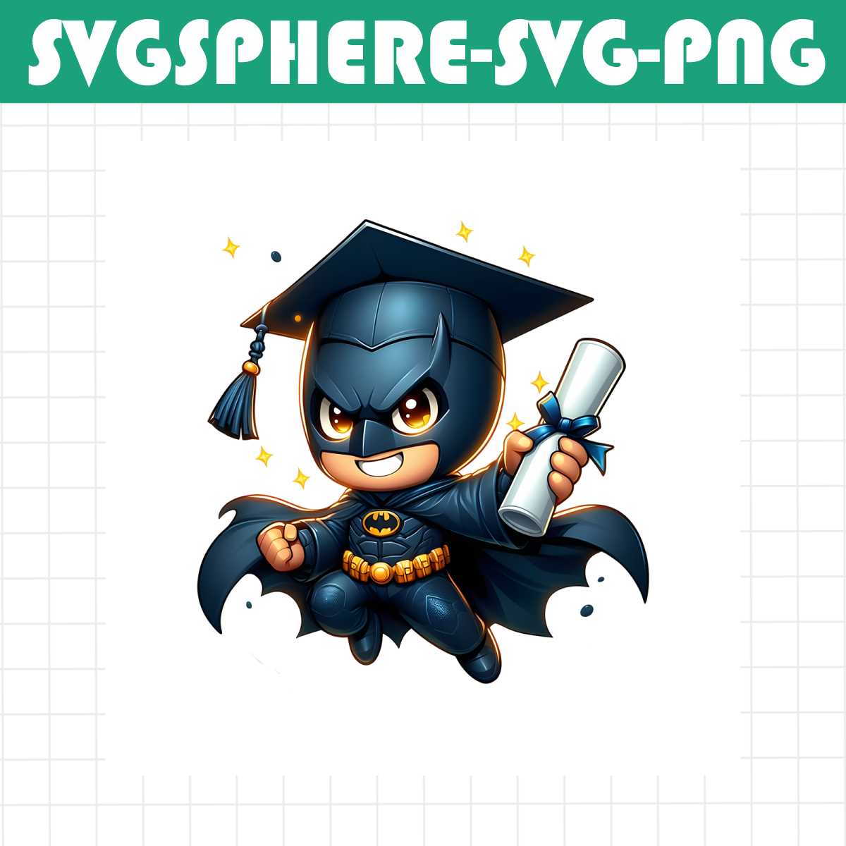 Superhero Batman Cartoon Graduation PNG | Inspire Uplift