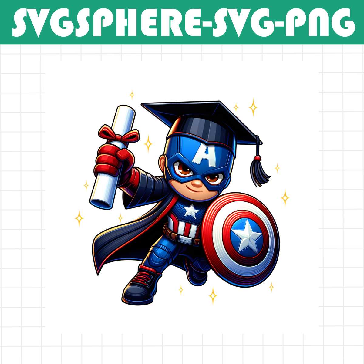 Superhero Captain America Graduation PNG | Inspire Uplift