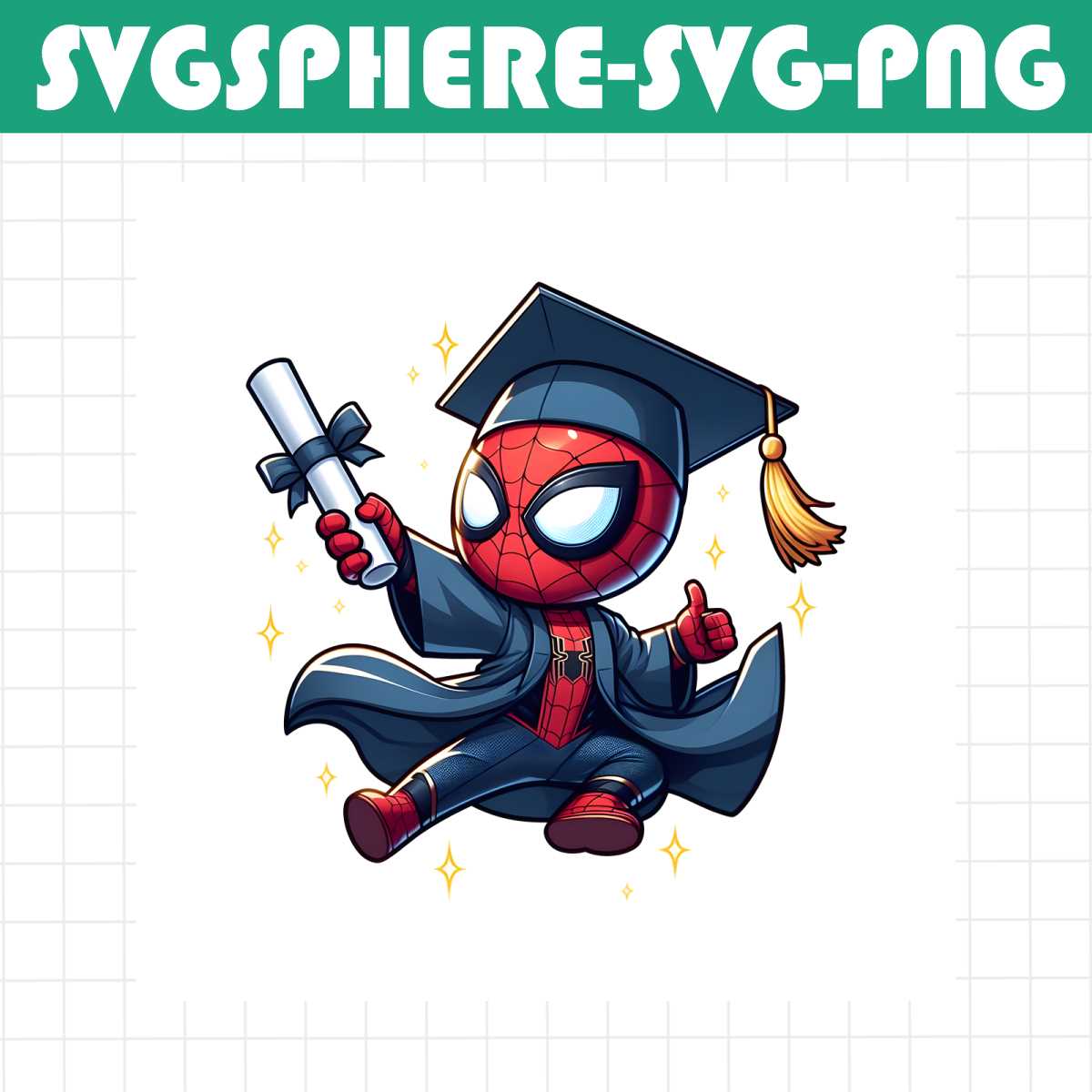 Superhero Spiderman Cartoon Graduation PNG | Inspire Uplift