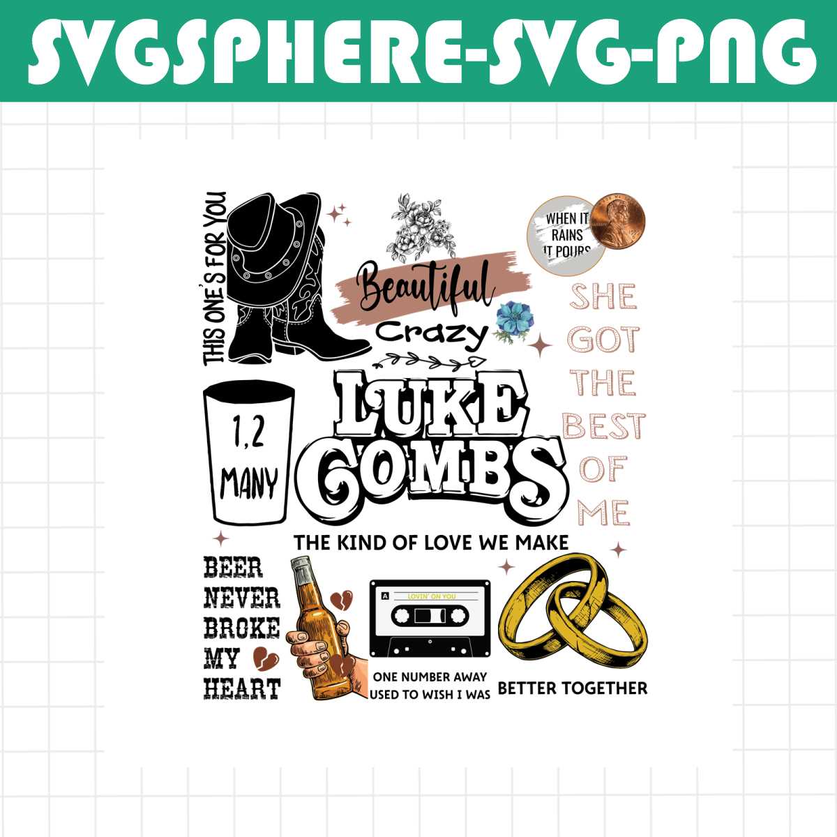 Country Music Luke Combs Tracklist PNG | Inspire Uplift