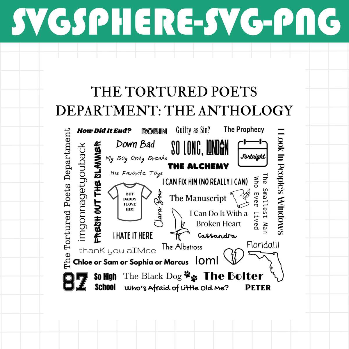 The Tortured Poets Department The Anthology SVG | Inspire Uplift