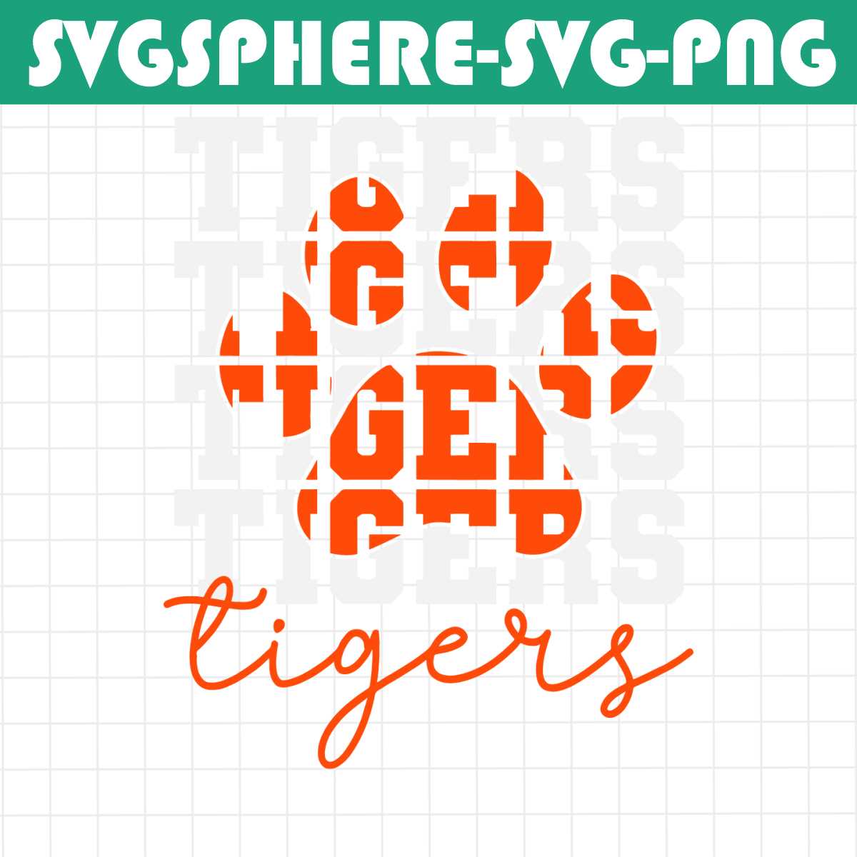 Stacked Tigers Paw SVG, Tigers Mascot svg, Tigers svg, Tiger | Inspire Uplift