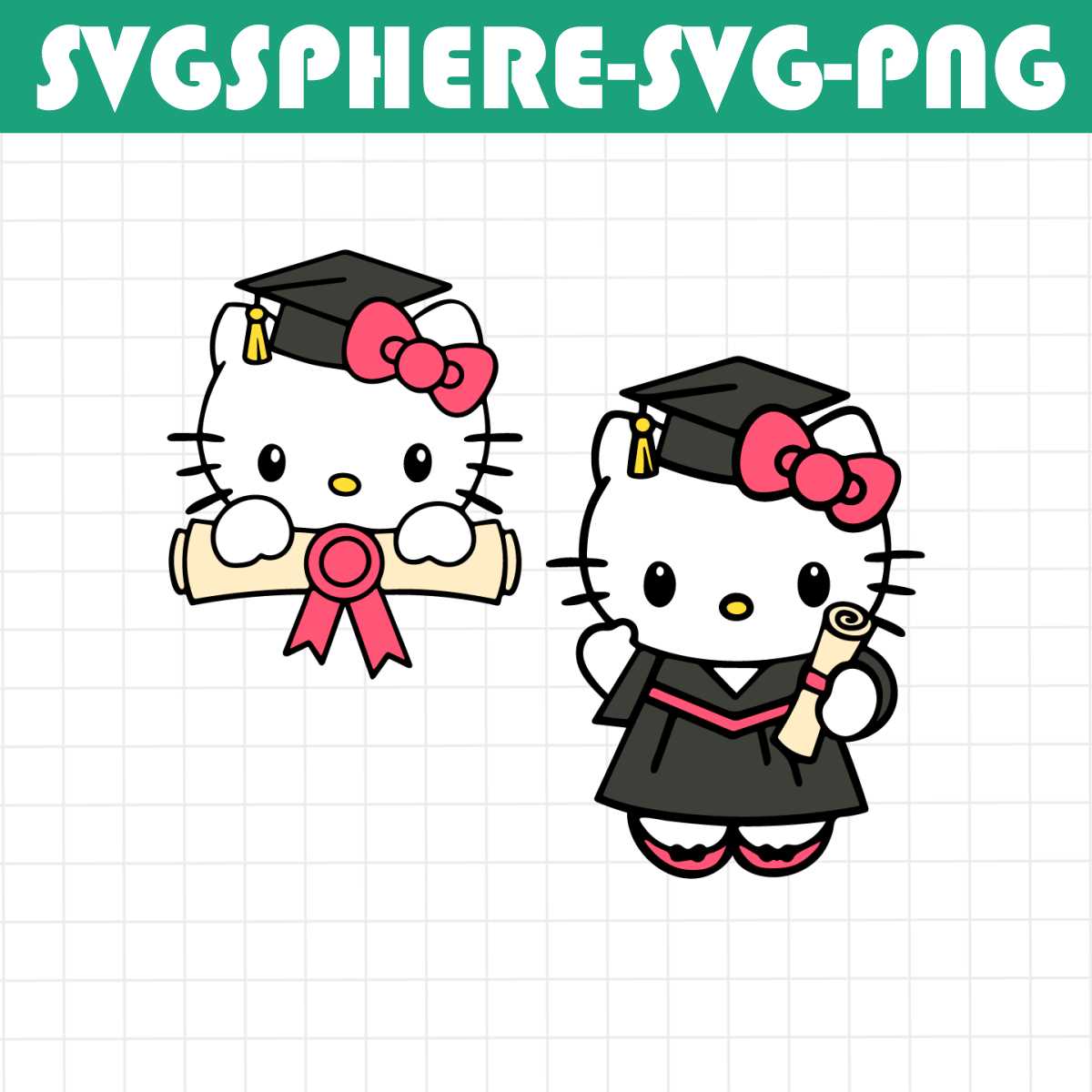 Hello Senior Kitty 2023 Graduation Season DXF, SVG, PNG File - Inspire ...