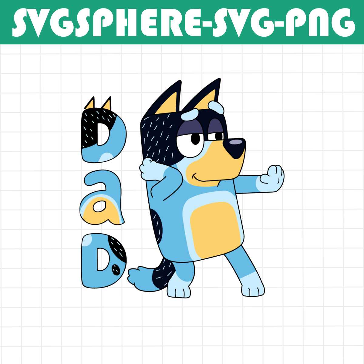 Bluey Dad Svg Png, Bluey Family Svg, Retro Bandit Heeler Svg | Inspire ...