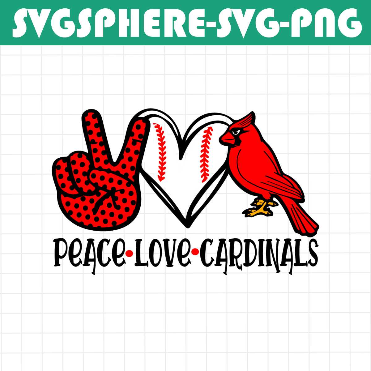 Peace love cardinals svg, Cardinals team spirit svg Cardinal | Inspire ...