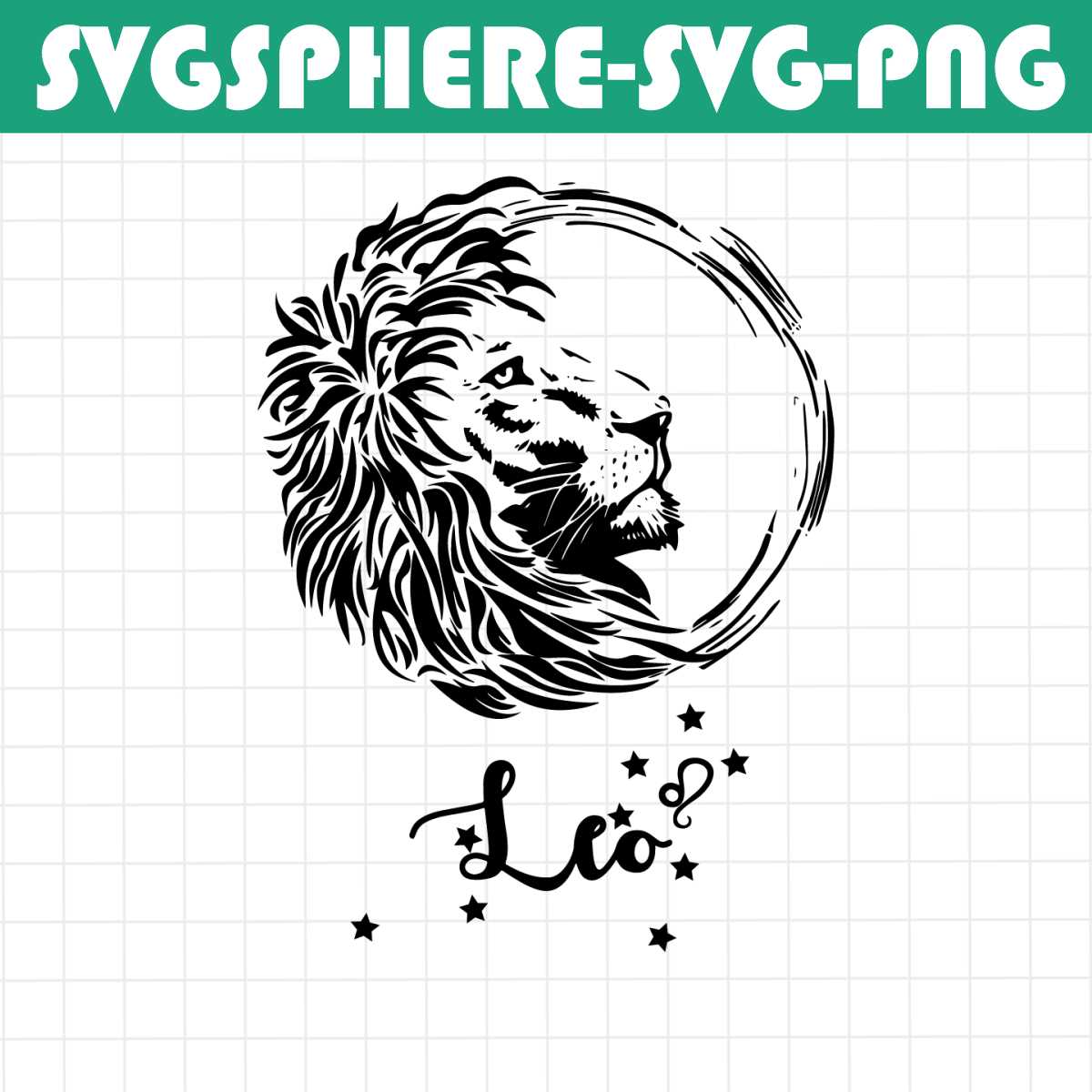 Leo Svg | Moon and Stars Leo Zodiac Sign Silhouette Cut file | Inspire ...