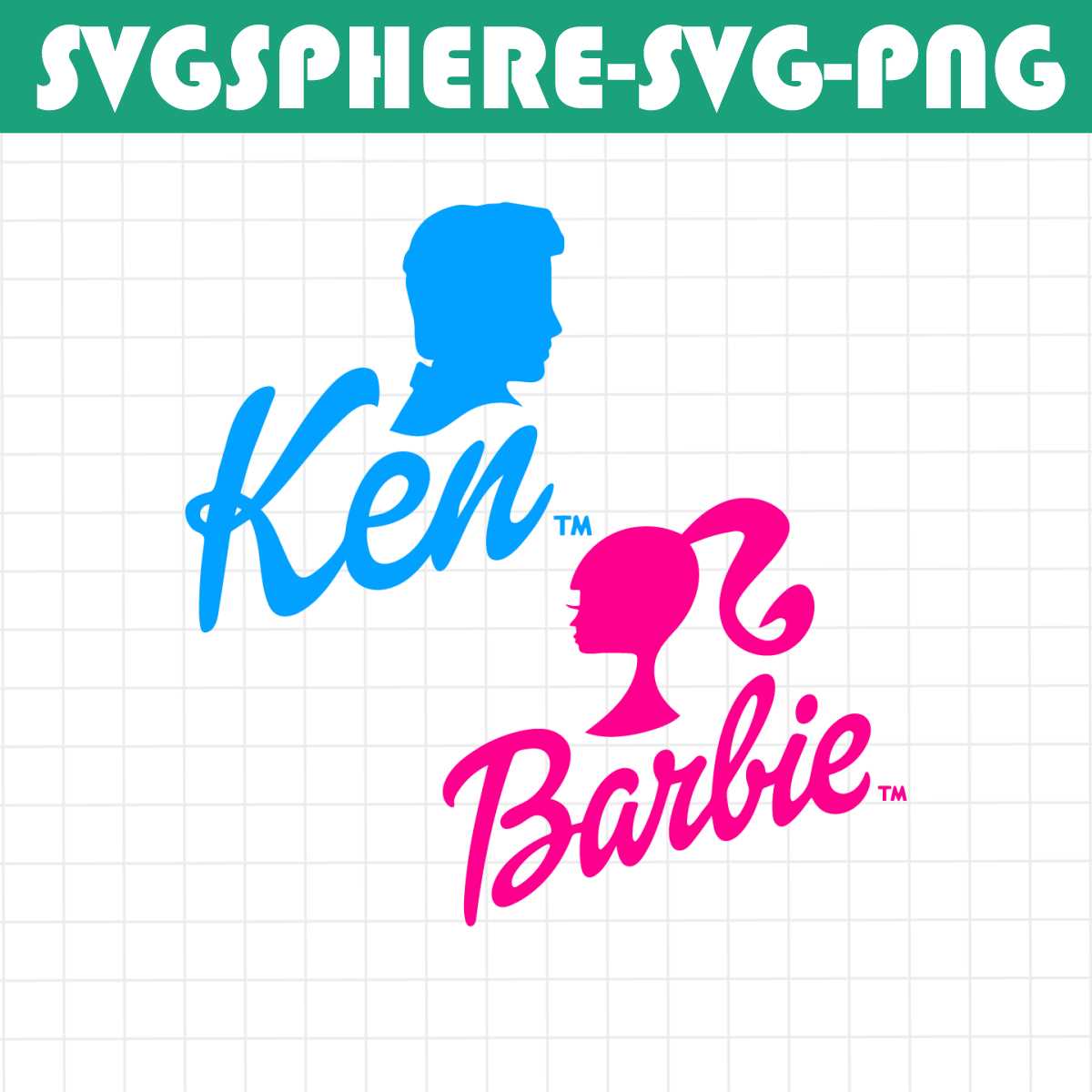 Barbi and Ken Font and Head Layered Bundle SVG, PNG, EPS, dx | Inspire ...