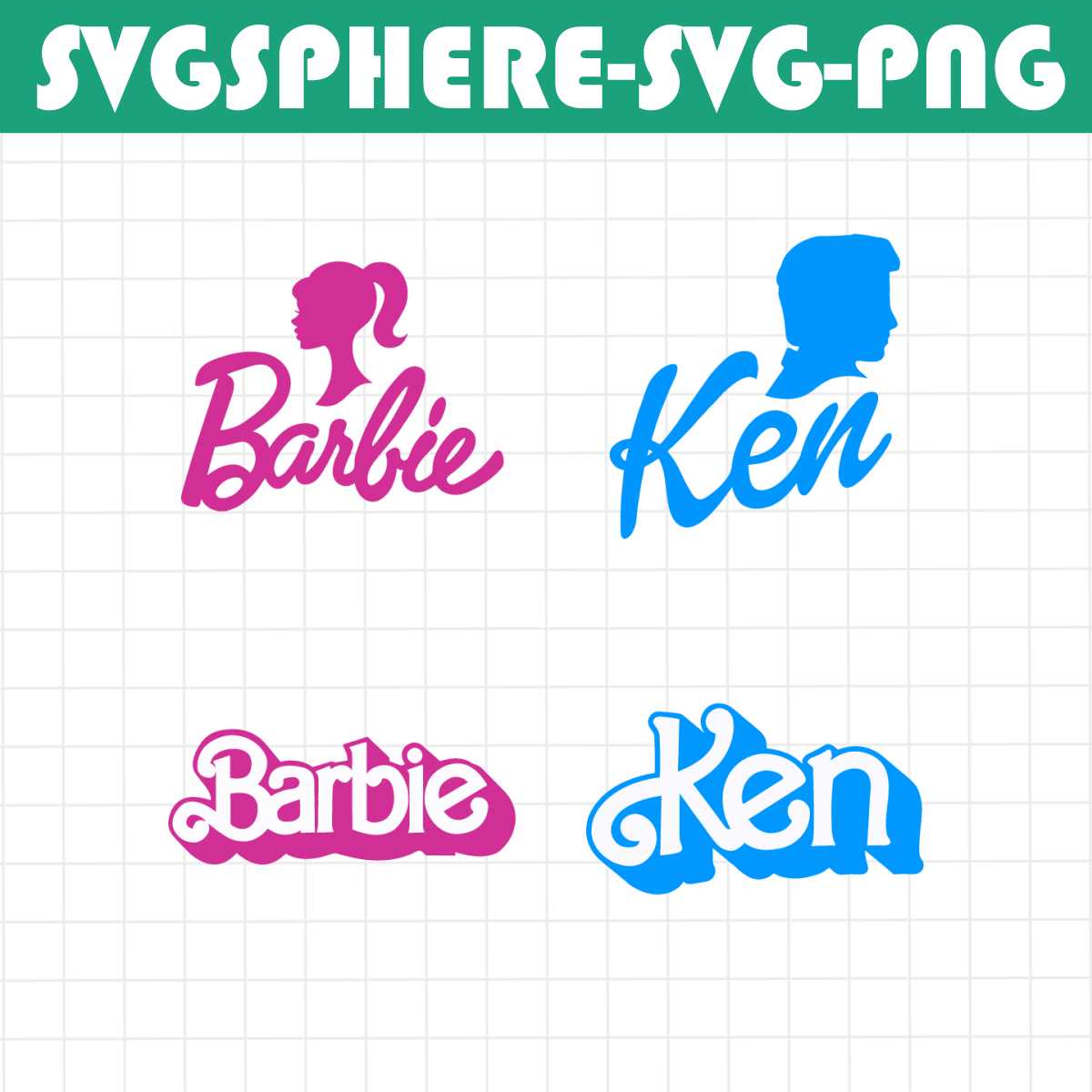 Barbie and Ken SVG & PNG Digital Files - Perfect for Crafts, | Inspire ...