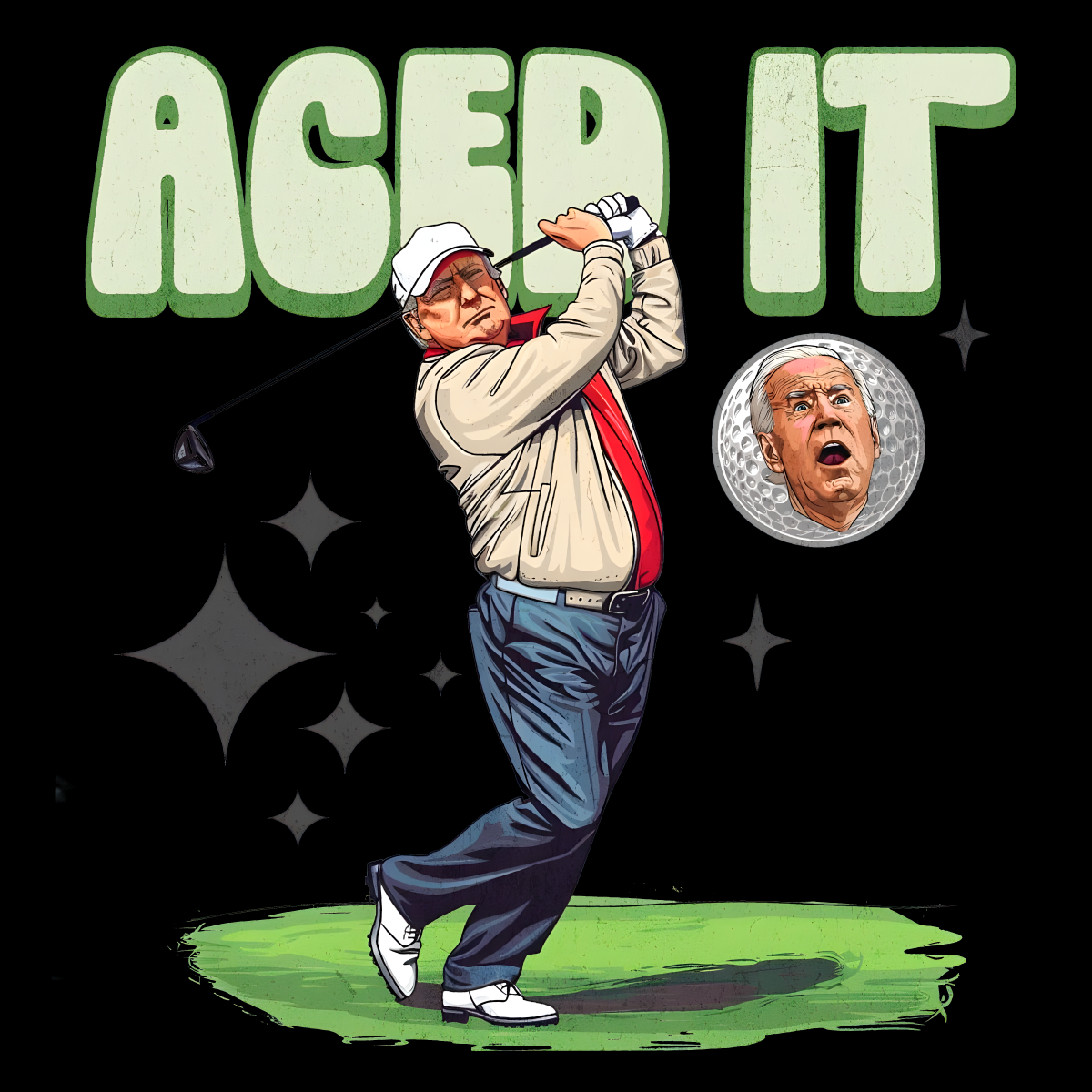 Aced It Presidential Meme Trump And Biden PNG | Inspire Uplift