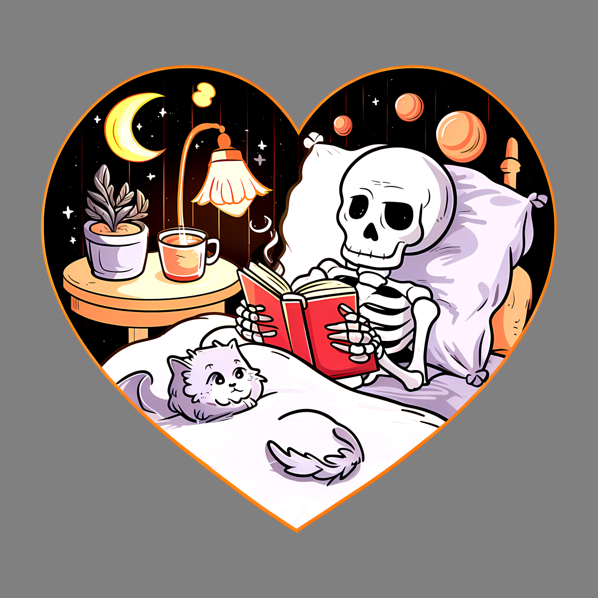 Skeleton Cat Reading Cat Day International 8th August PNG | Inspire Uplift