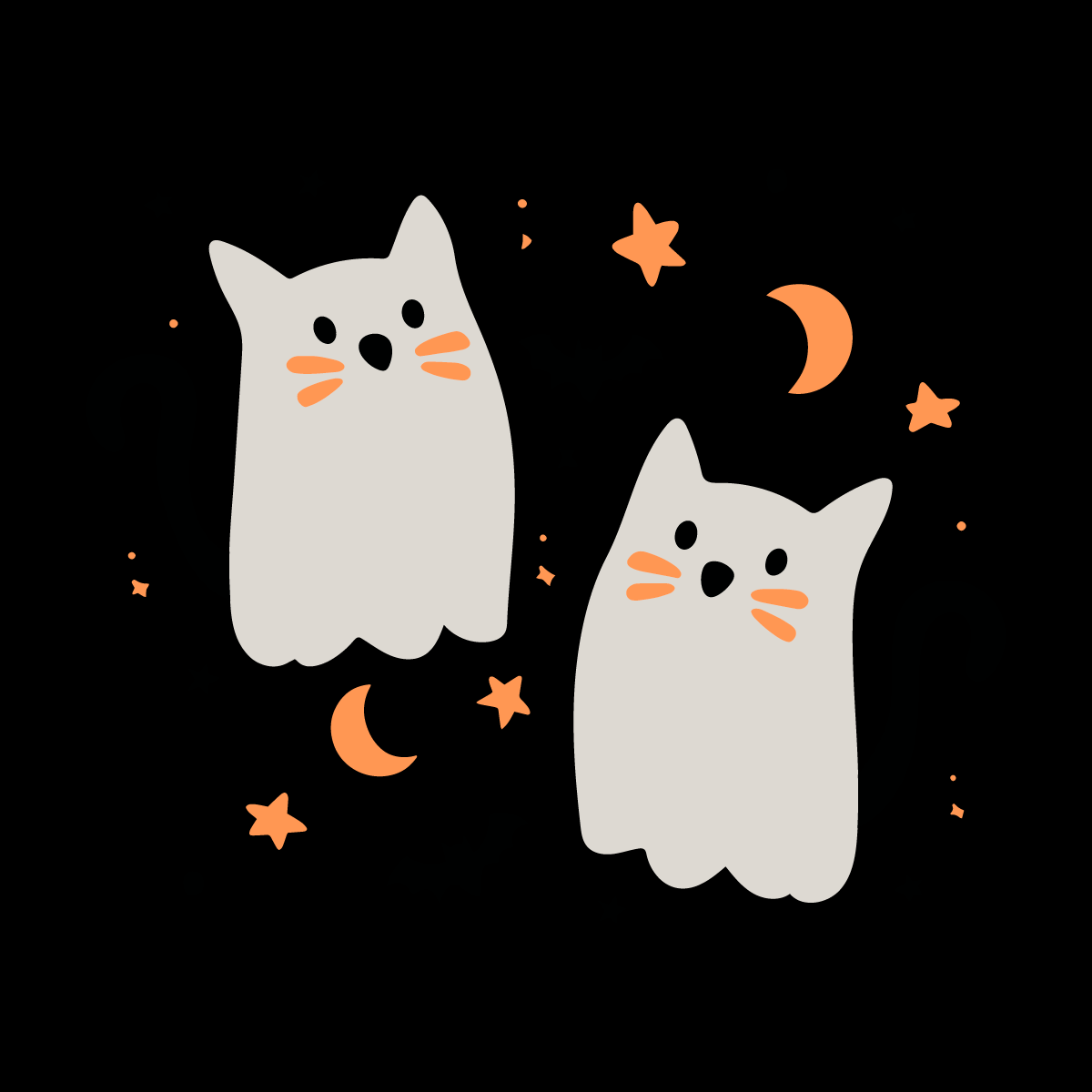 Halloween Cat Ghost Cute Boo Cute Halloween SVG | Inspire Uplift