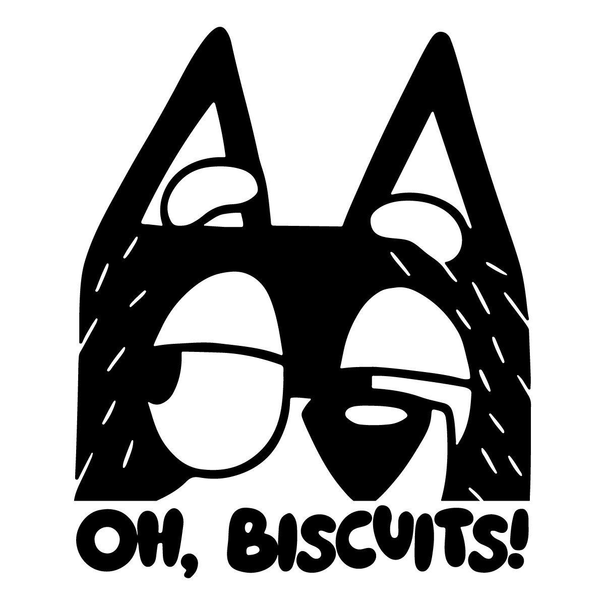 Bluey Bandit Oh Biscuits Funny Cartoon SVG | Inspire Uplift