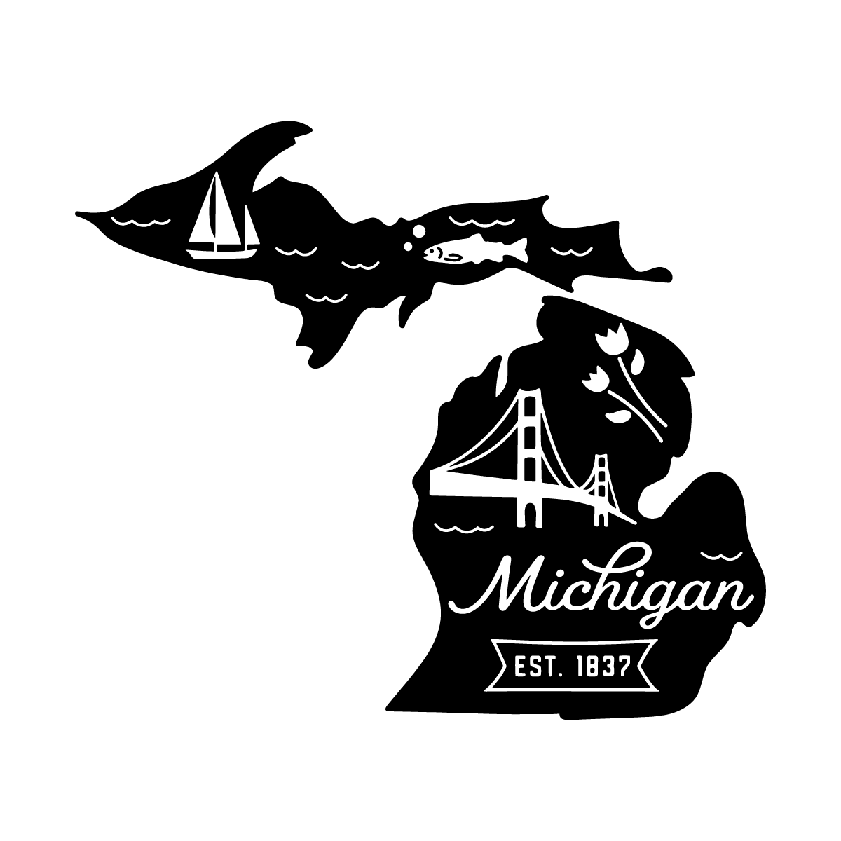 Vintage Michigan SVG cut file - Michigan home svg | Inspire Uplift