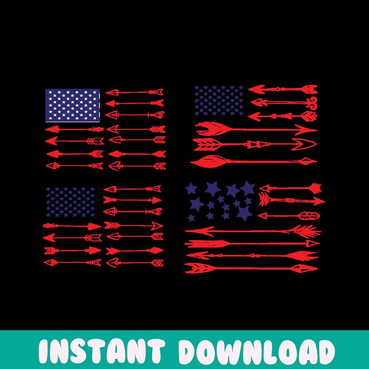 America Arrow Flag Svg Bundle, Independence Svg, Flag Svg, A - Inspire ...