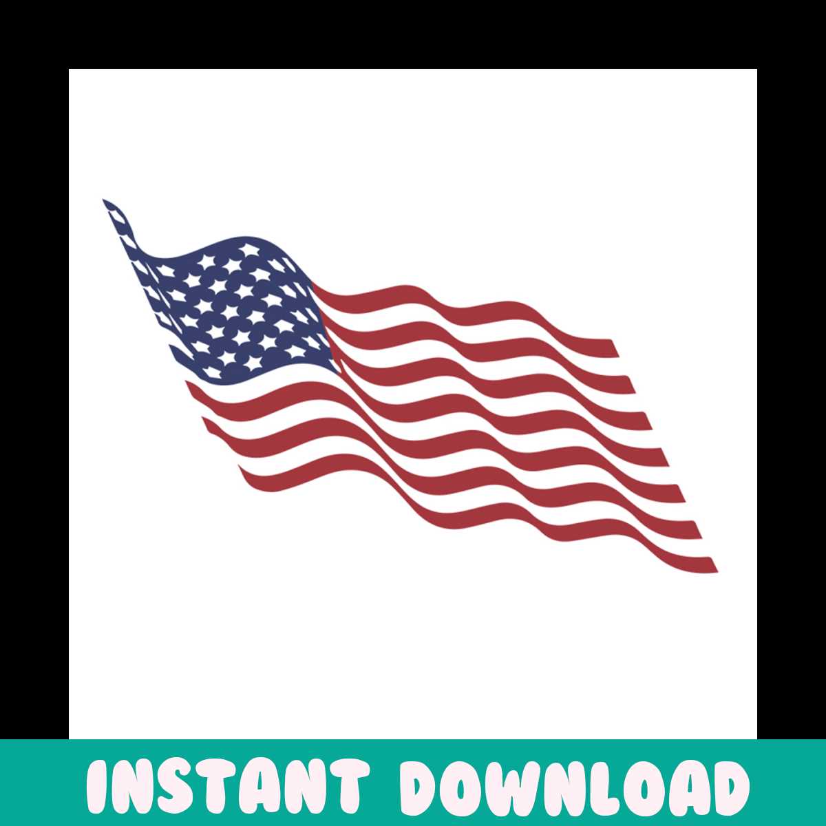 American Waving Flag Svg, Independence Svg, 4th Of July Svg, | Inspire ...