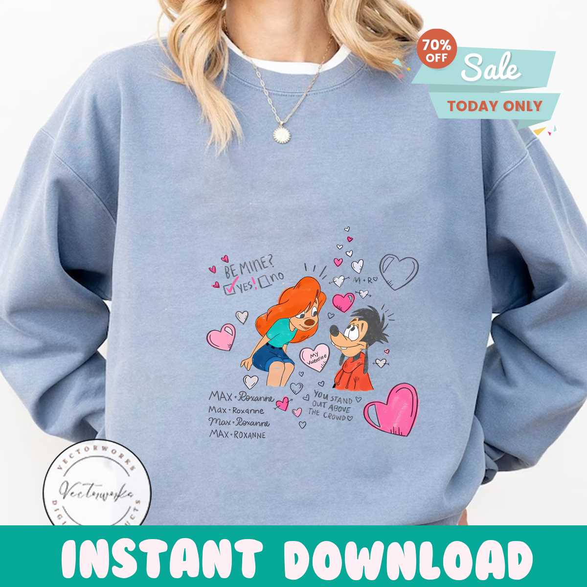 Disney A Goofy Movie Max and Roxanne PNG | Inspire Uplift