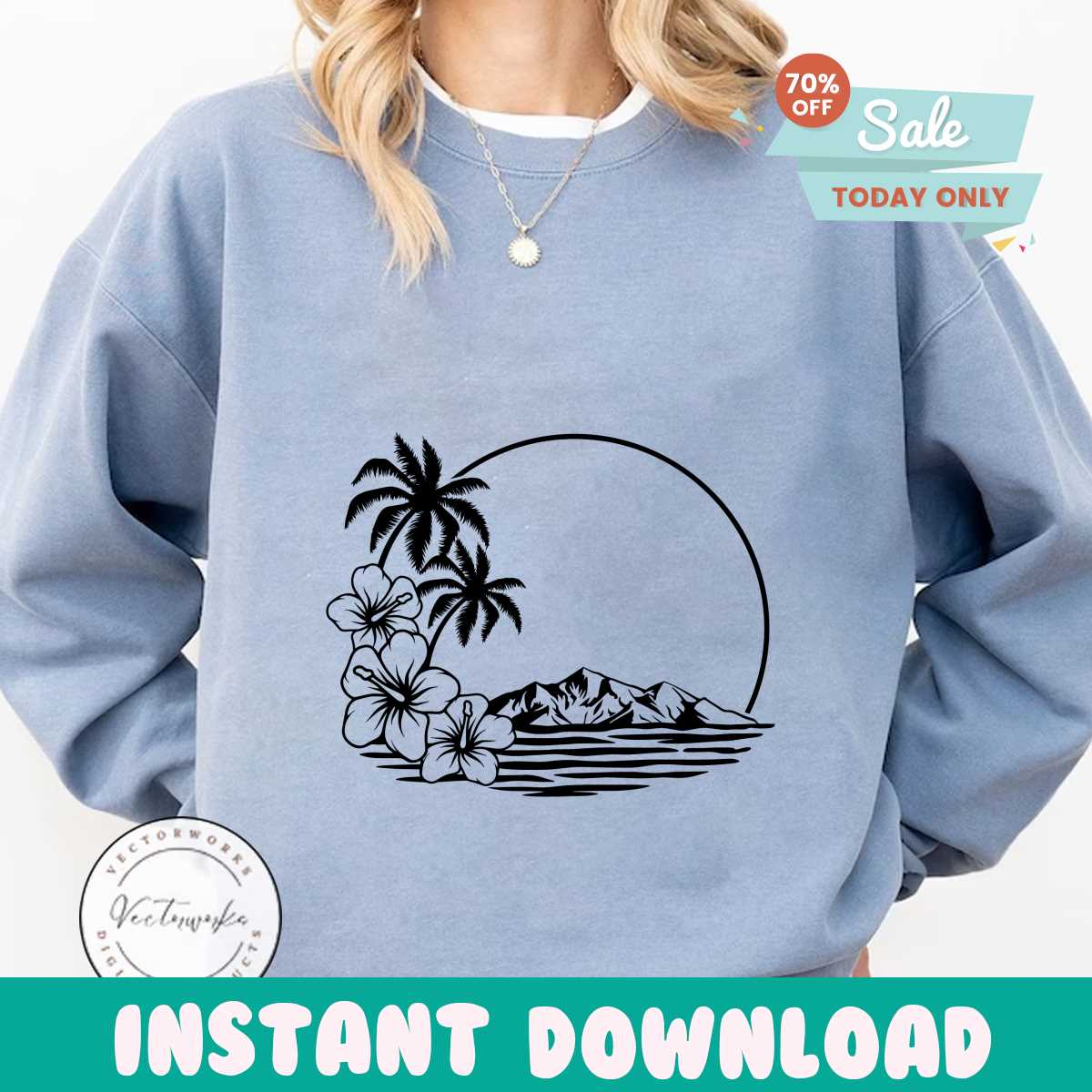 Hawaiian Flower Scene SVG, Palm Tree svg, Hawaii svg, Aloha | Inspire ...