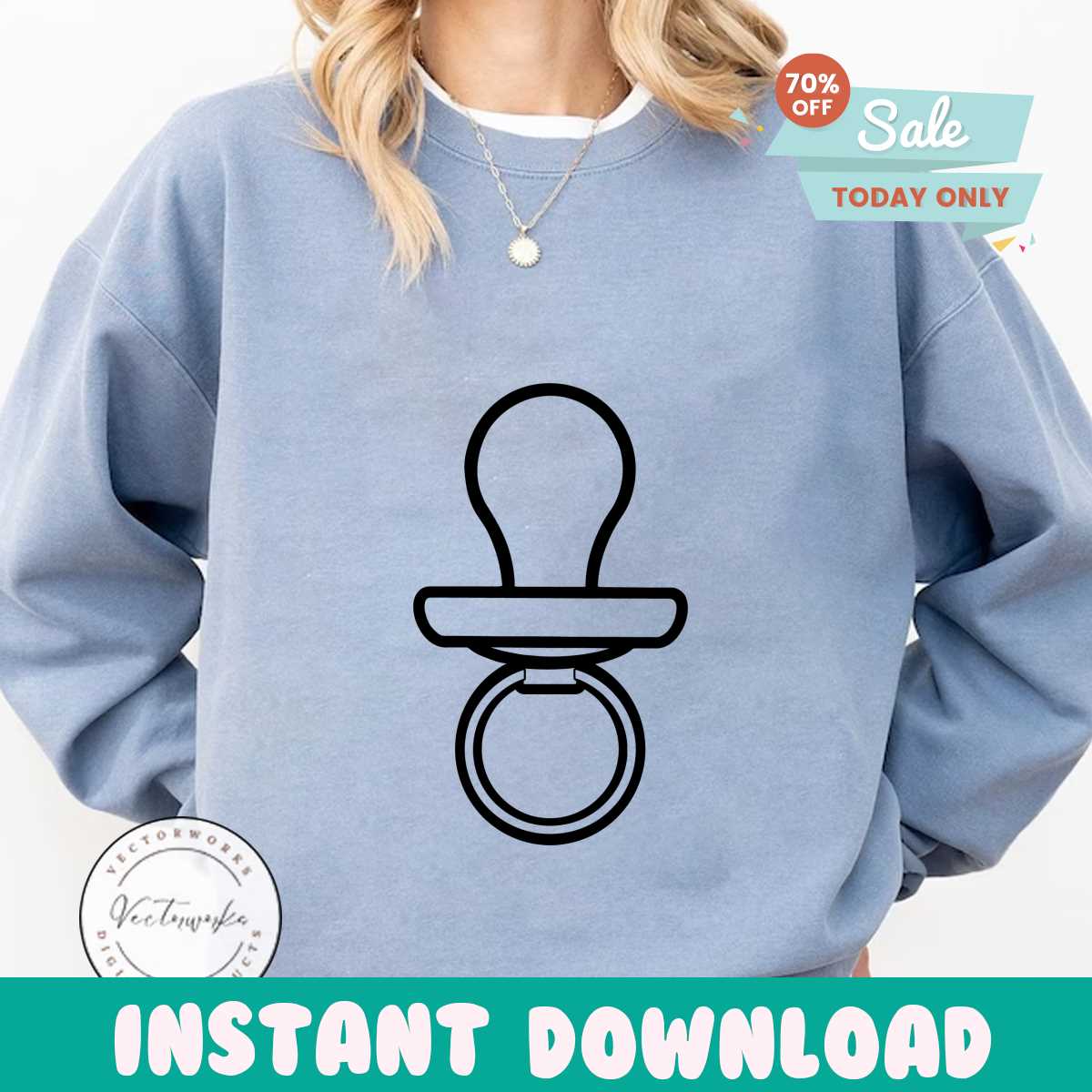 Baby Pacifier SVG Clip Art Cut File Silhouette dxf eps png j | Inspire ...