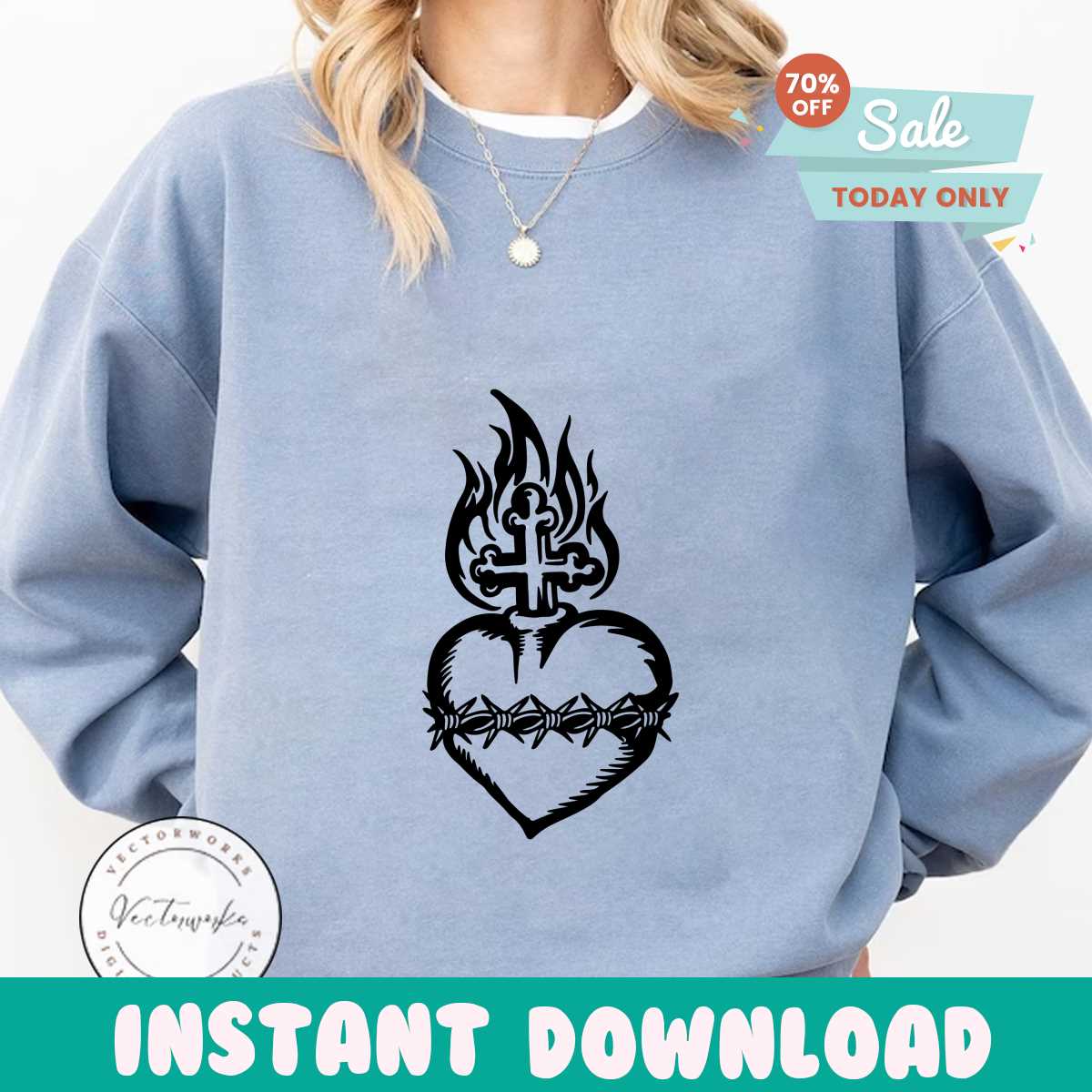 Sacred Heart SVG | Jesus Christ Our Savior SVG | Religious T - Inspire ...