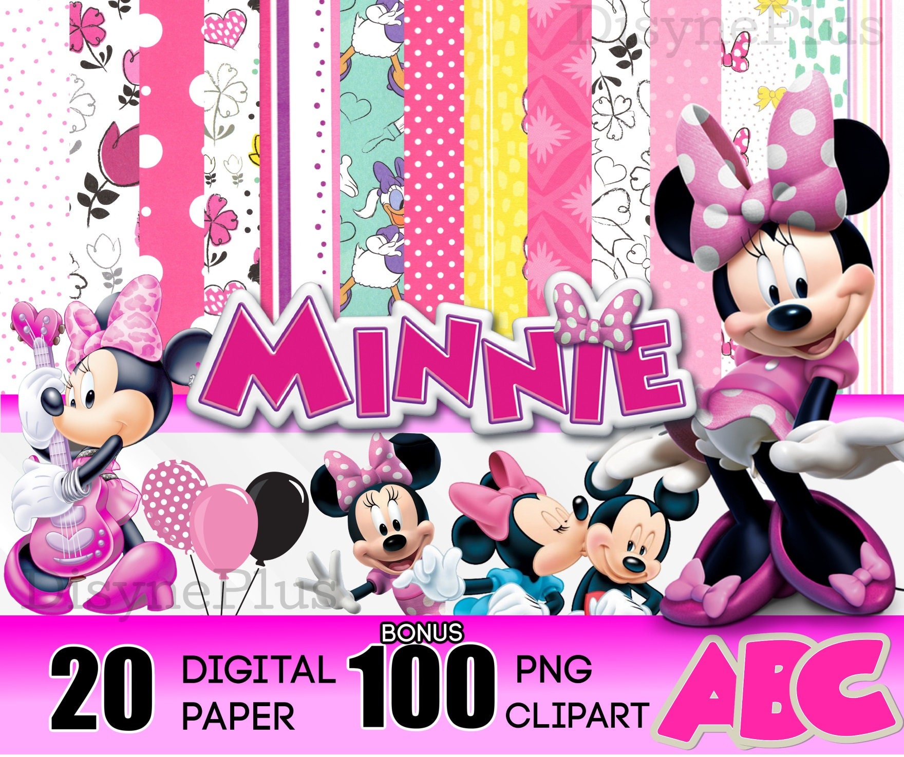 Minnie Pink Wallpaper Bundle PNG | Inspire Uplift