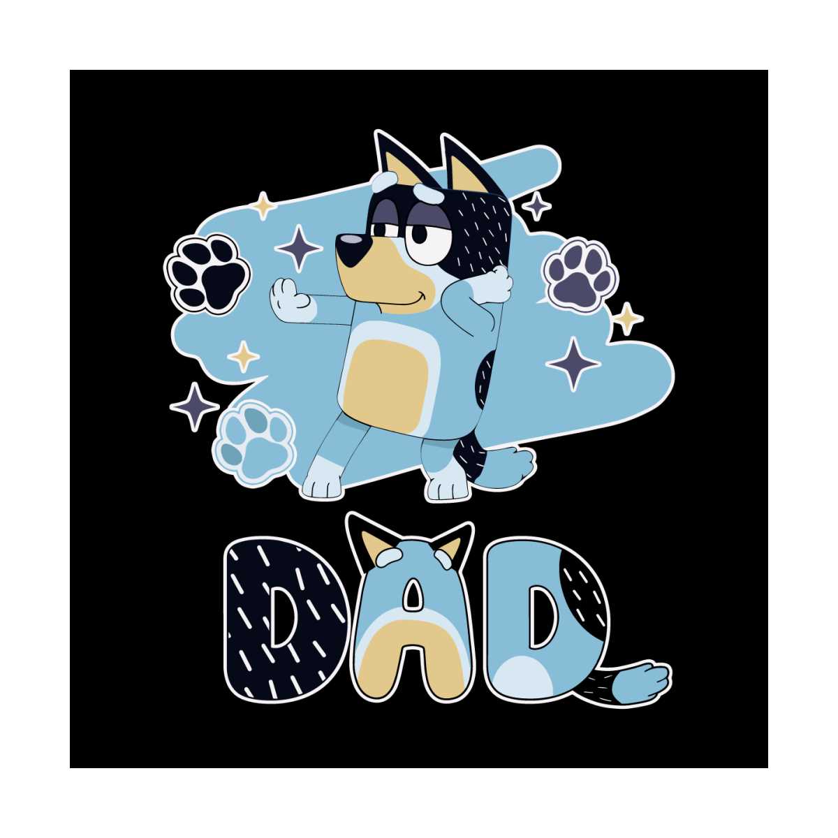 Bluey Dad Dancing Happy Fathers Day SVG - Inspire Uplift