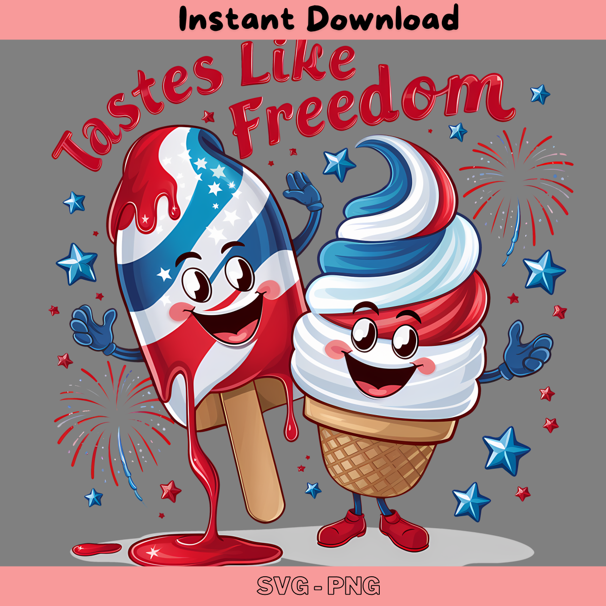 Tastes Like Freedom Patriotic Ice Cream PNG | Inspire Uplift