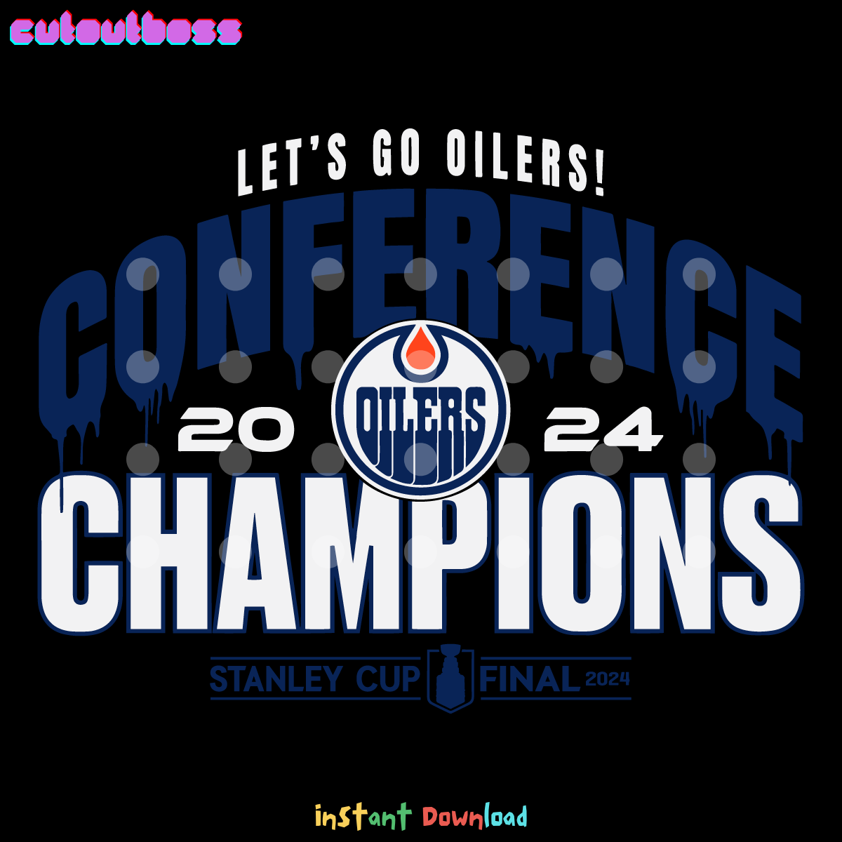 Lets Go Oilers 2024 Conference Champion SVG - Inspire Uplift