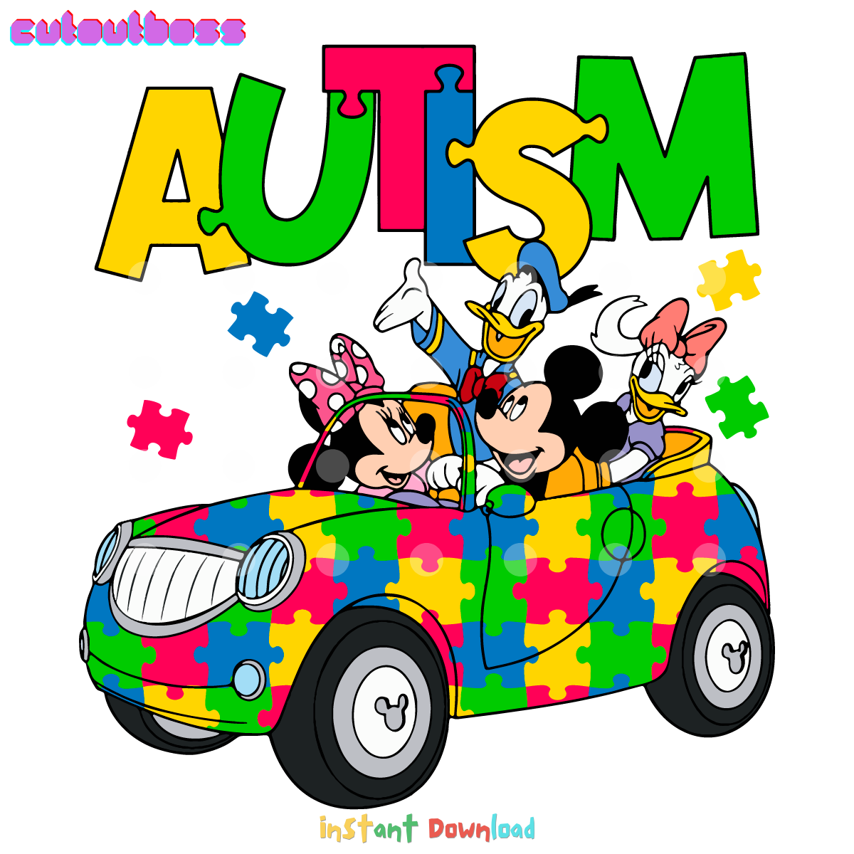 Funny Autism Truck Disney Friends SVG Digital Download Files - Inspire ...
