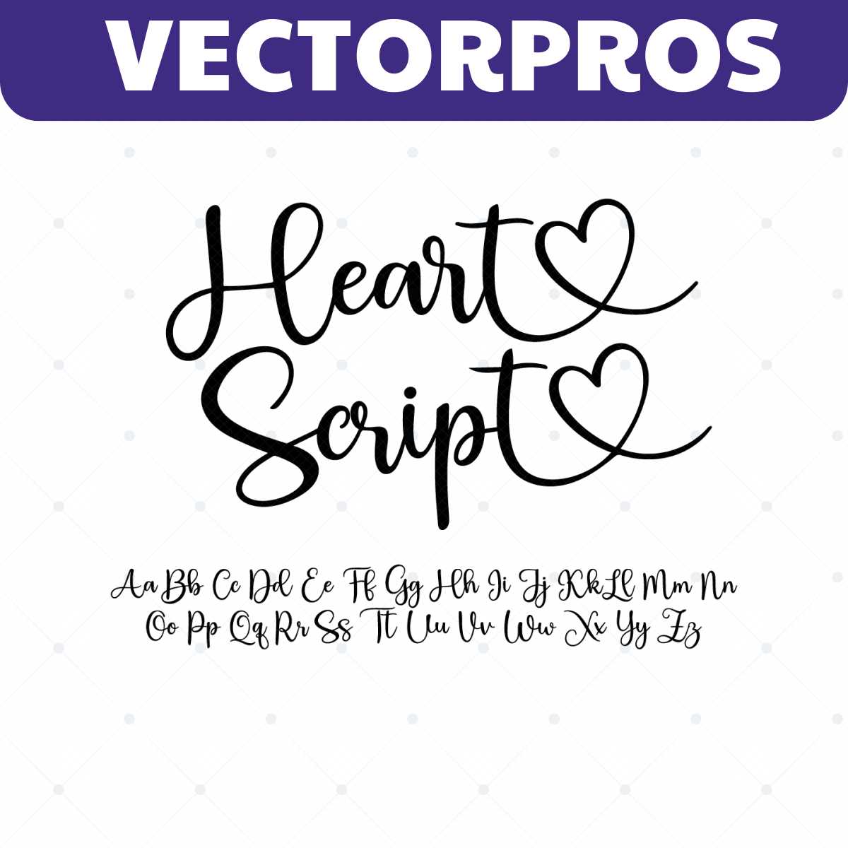 Heart Script Font, Script Font, Font with Hearts, Font with | Inspire ...