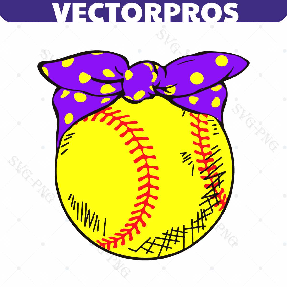 Softball with Purple Bow PNG File, Sublimation Design, Digit | Inspire ...