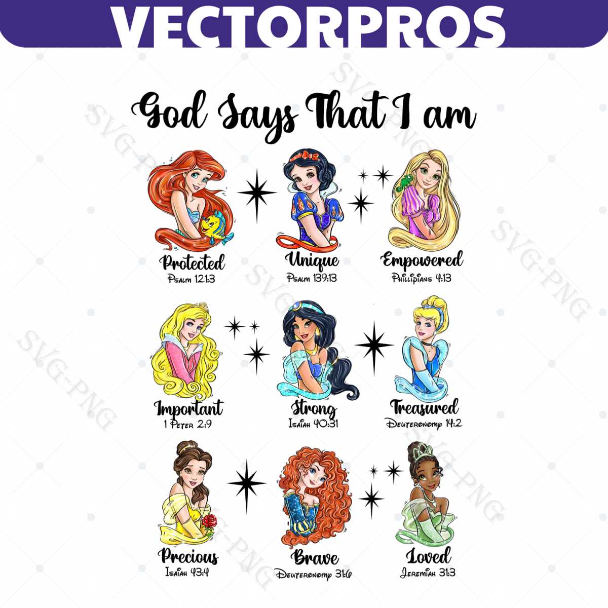 God says I am princess bible verses image png digital file s | Inspire ...