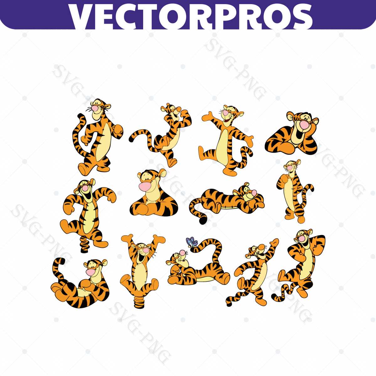 Tigger svg bundle, Tigger svg, Tigger cut file, Tigger face | Inspire ...