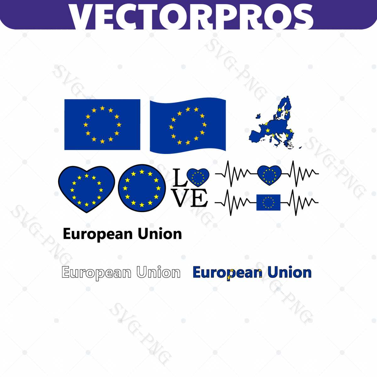 European Union Flag Svg Bundle, EU Flag Svg, Eu | Inspire Uplift