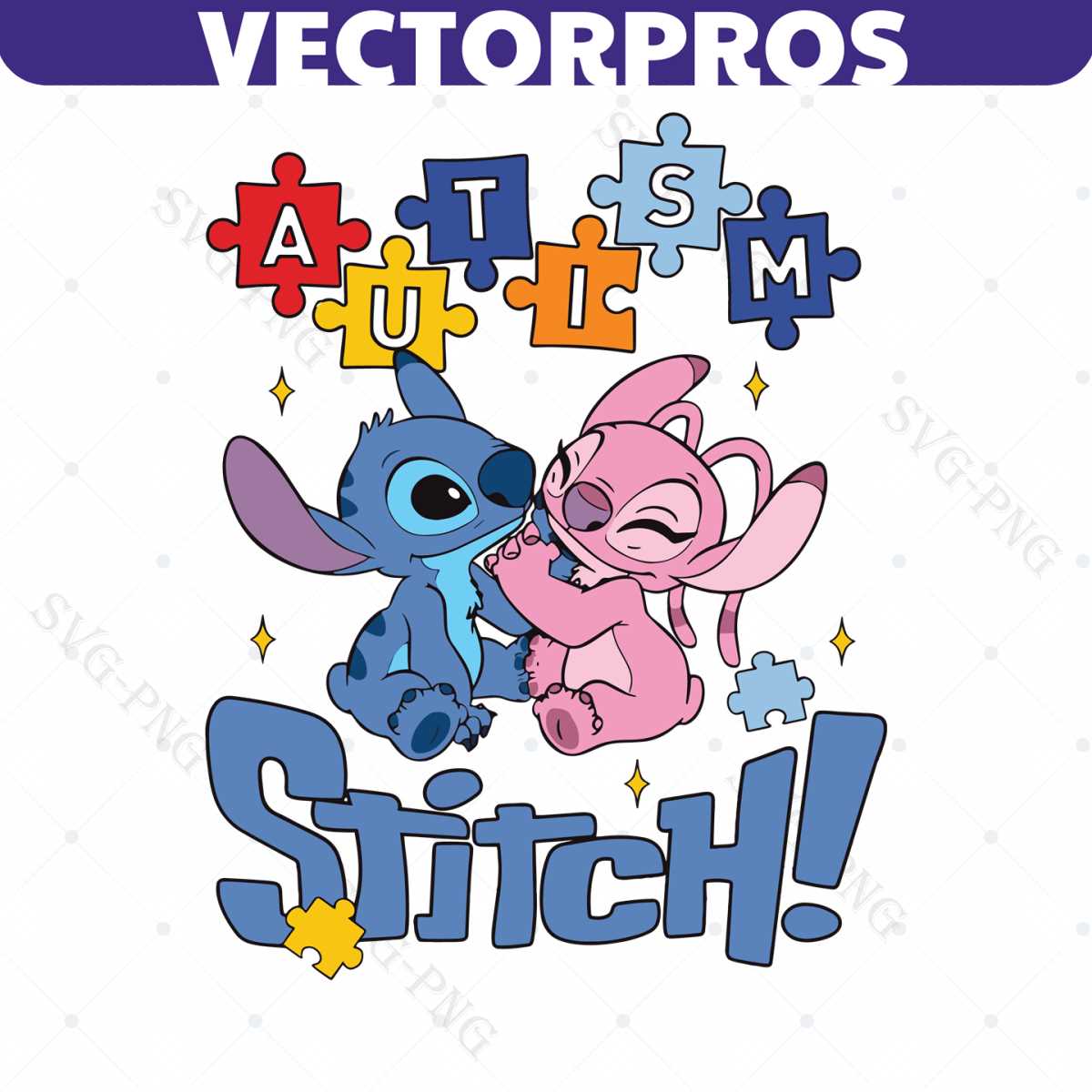 Stitch And Angel Autism Awareness SVG | Inspire Uplift