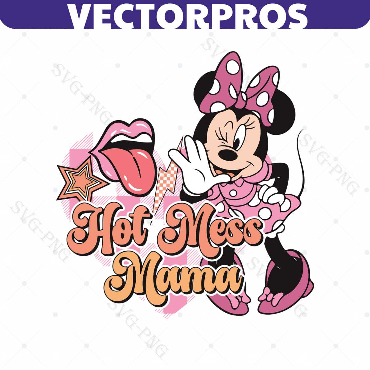 Retro Hot Mess Mama Minnie Mouse SVG | Inspire Uplift