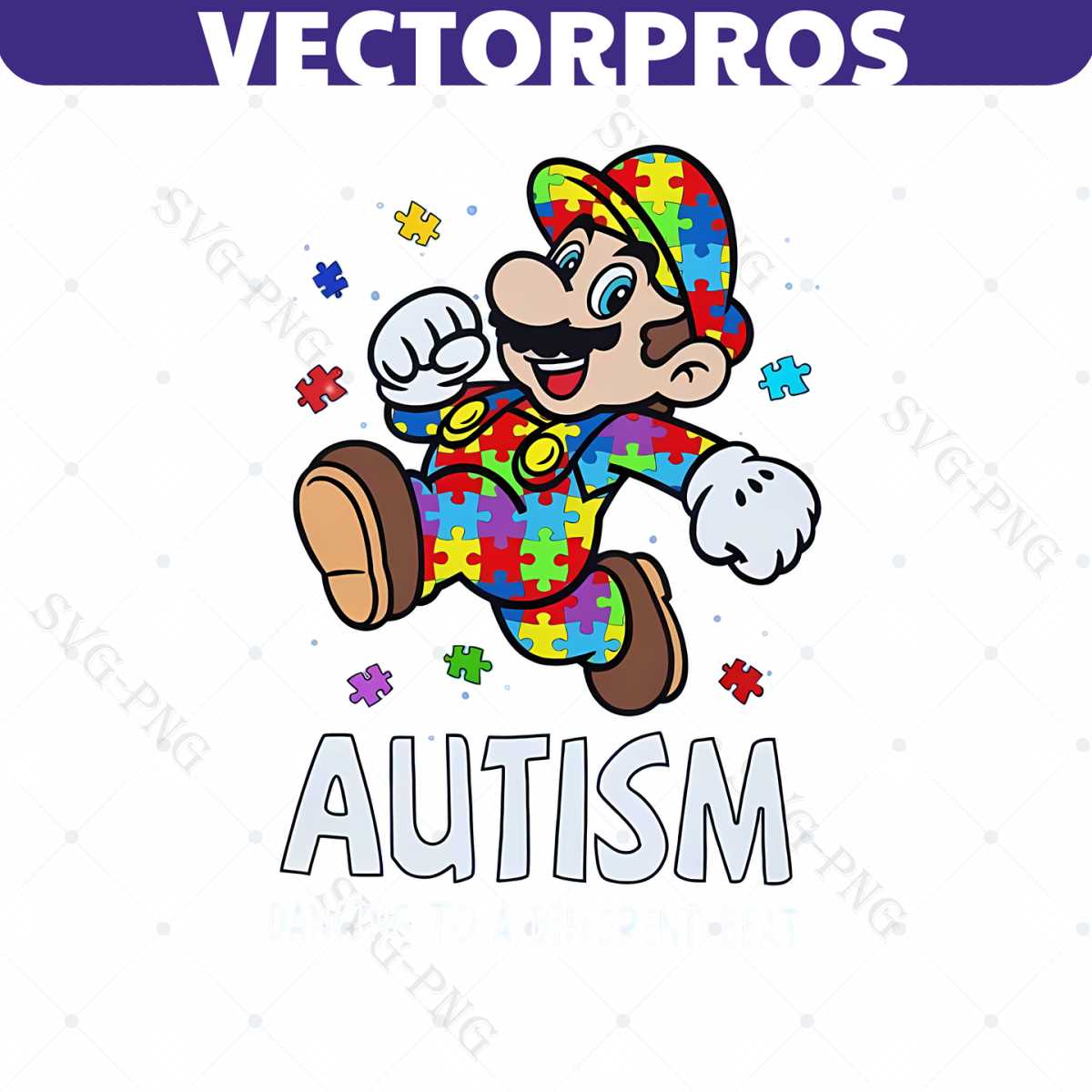 Super Mario Autism Dancing To A Different Beat PNG | Inspire Uplift
