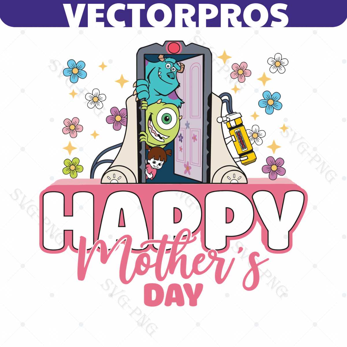 Happy Mothers Day Monster Mom SVG | Inspire Uplift