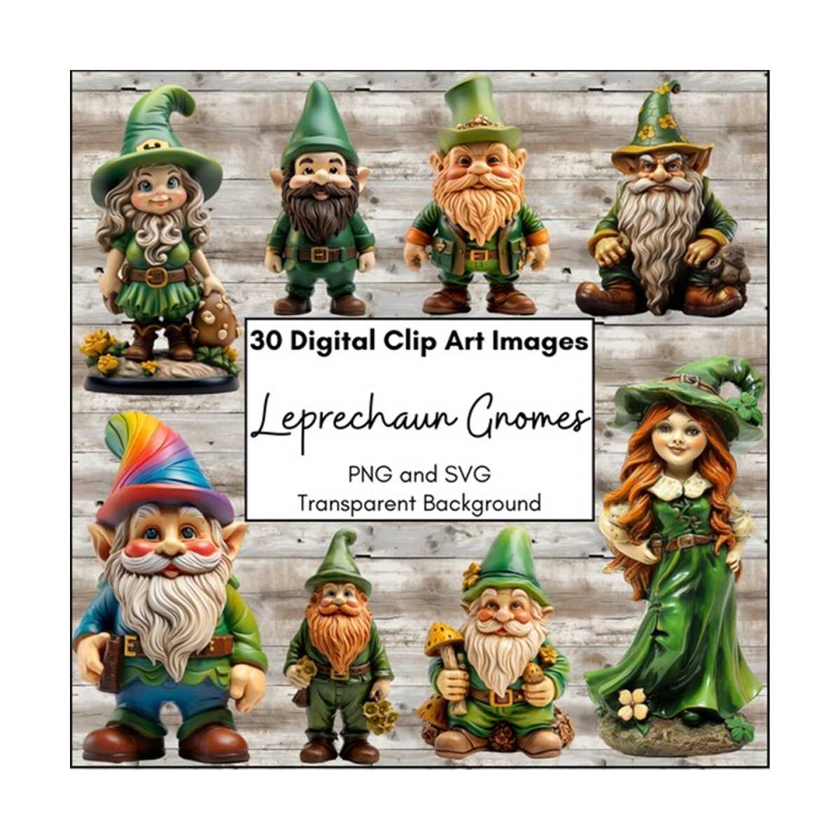 Leprechaun Garden Gnome Statue Digital Clipart, Funny Cute S | Inspire ...