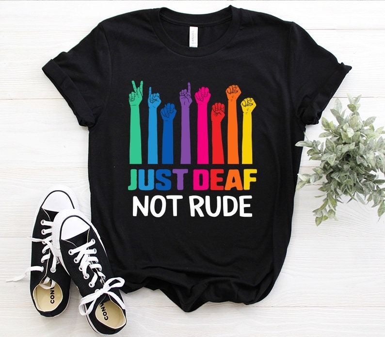 Just Deaf Not Rude Deaf Awareness Yellow Ribbon Asl Language | Inspire ...