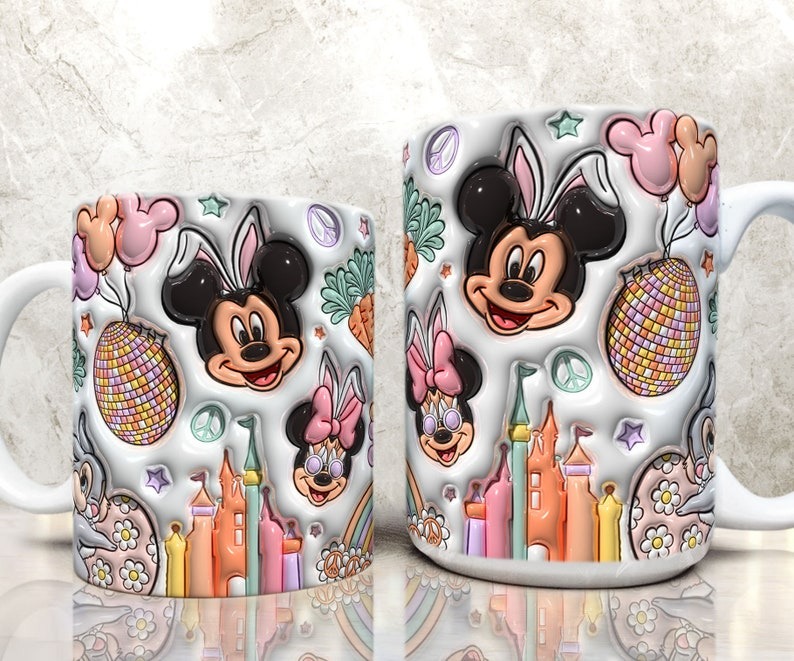 Inflated Cartoon Mouse Easter Mug PNG, 3D Puffy Mug Wraps, 1 | Inspire ...