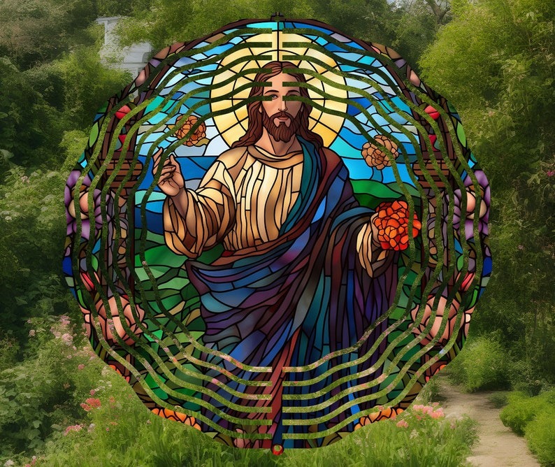 Jesus Stained Glass, God Jesus Spinner Png,3D Spinner Design | Inspire ...
