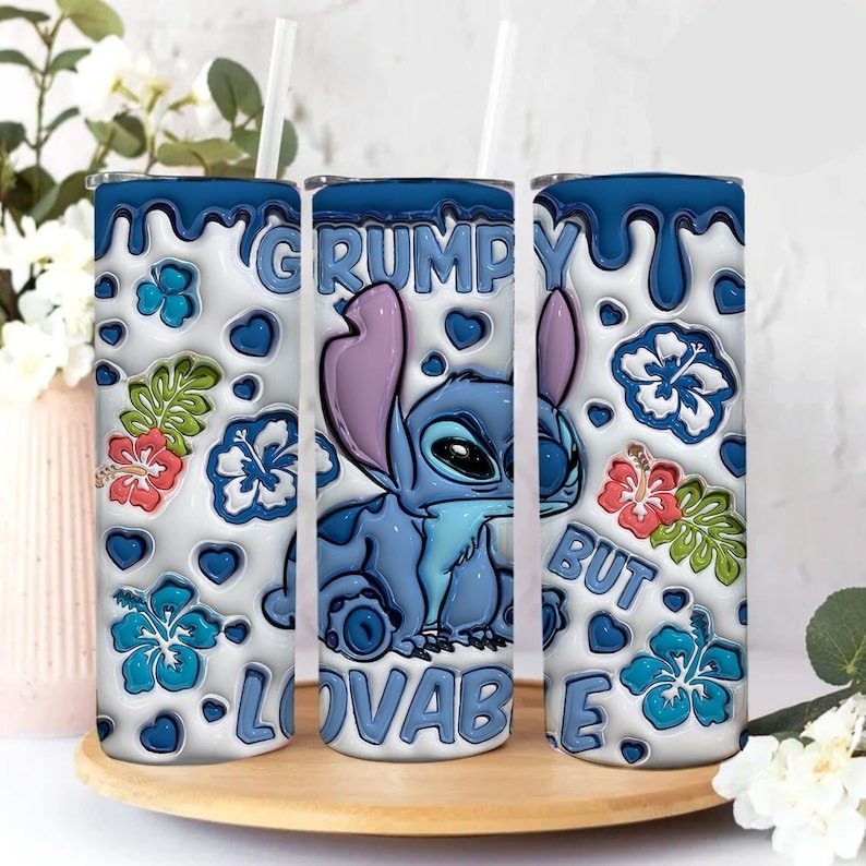 3D Inflated Cartoon Tumbler Wrap, Grumpy But Lovable Design - Inspire ...