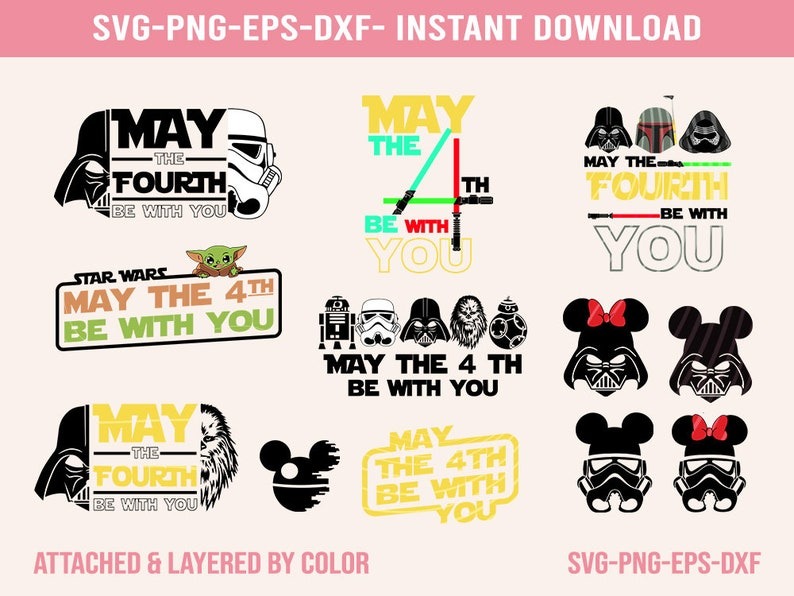 Star wars SVG Bundle, May The Fourth Be With You Star wars F | Inspire ...