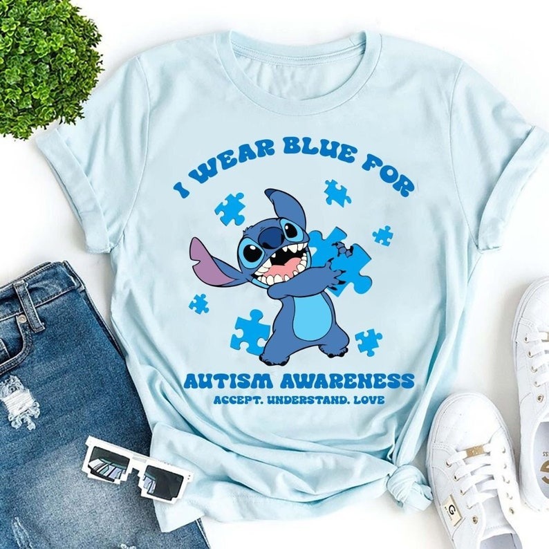 Stitch I Wear Blue For Autism Awareness Svg, Stitch Autism A | Inspire ...