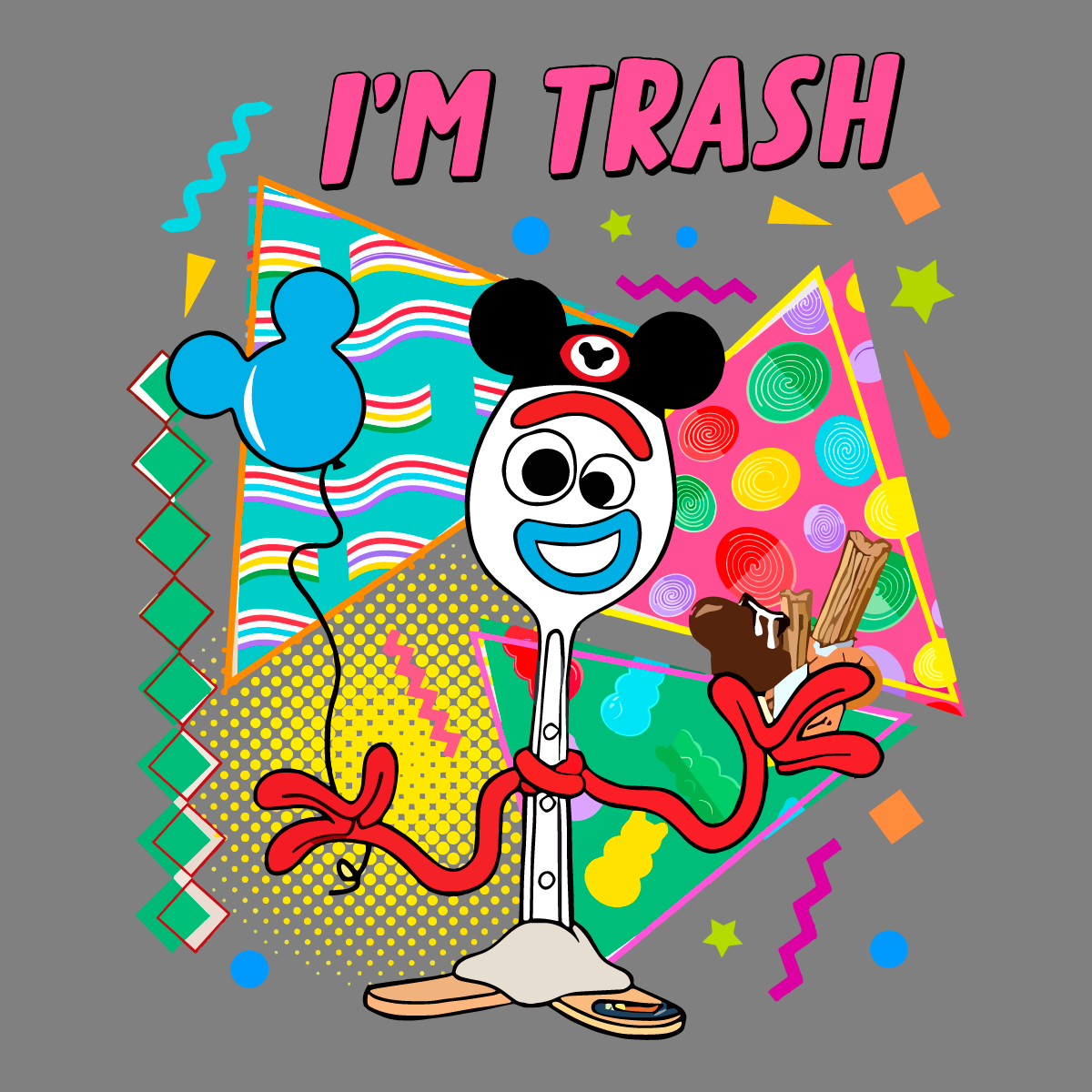 Retro Im Trash Forky Disney Toy Story PNG - Inspire Uplift