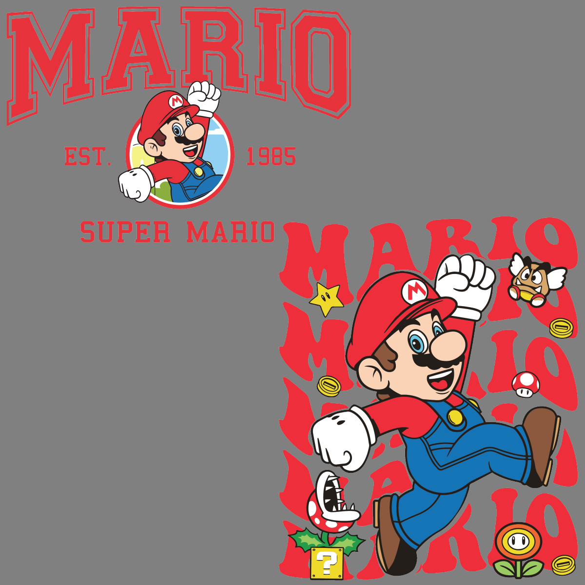 Funny Super Mario Est 1985 SVG Digital Download Files | Inspire Uplift